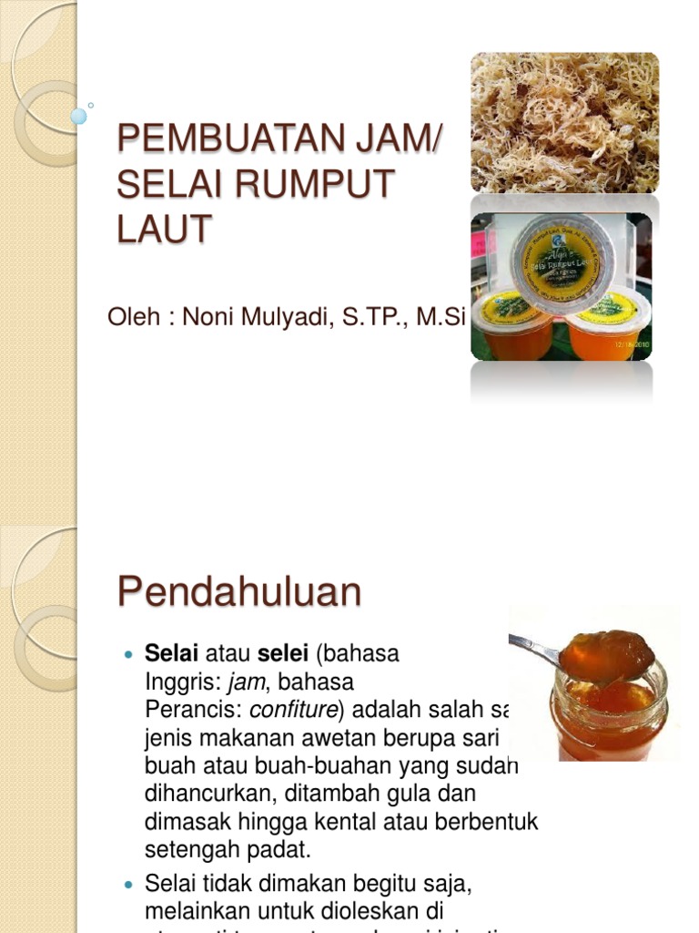 Selai Rumput Laut: Panduan Praktis | PDF | Memasak, Makanan, & Anggur