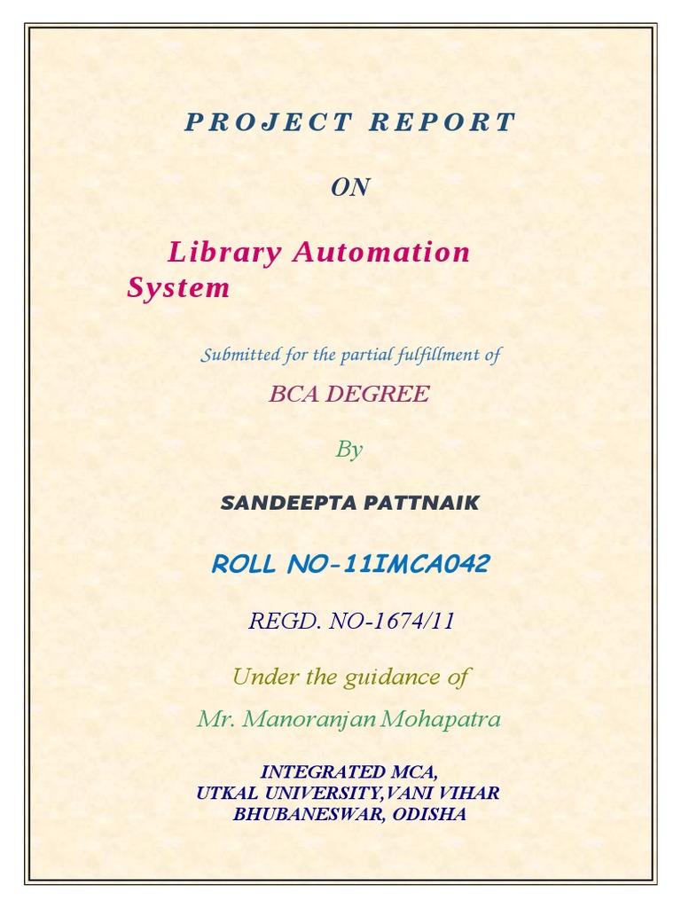 Library Automation System: Project Report | PDF