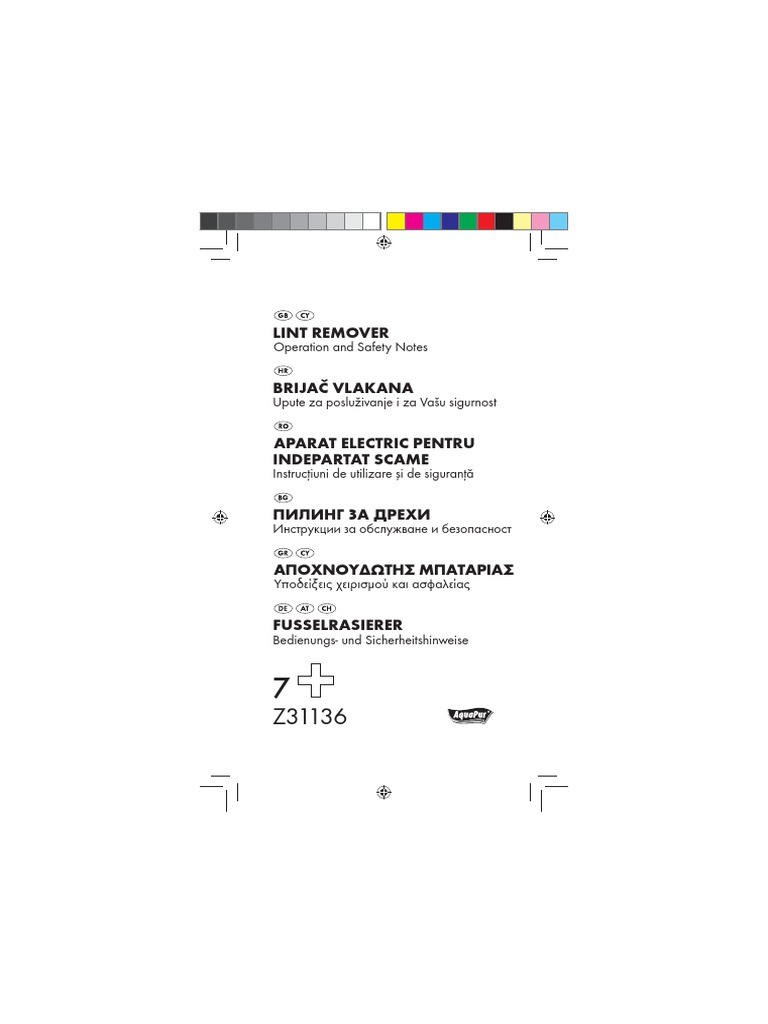 Lint Remover: Operation and Safety Notes | PDF