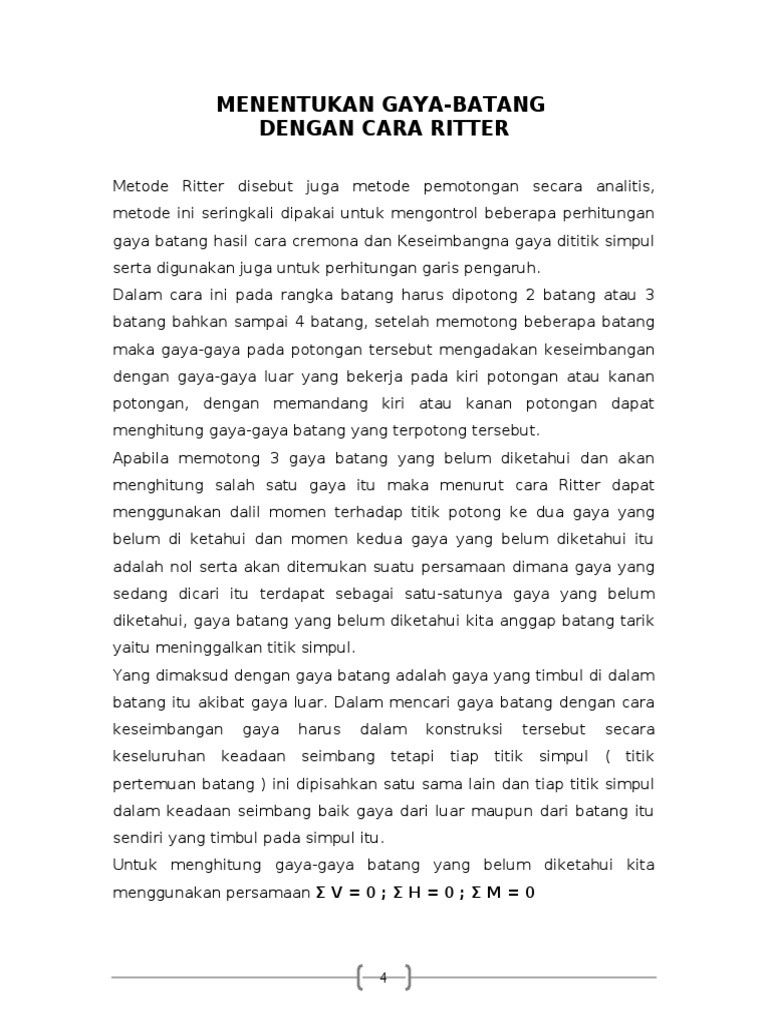 Gaya Batang Cara Ritter | PDF