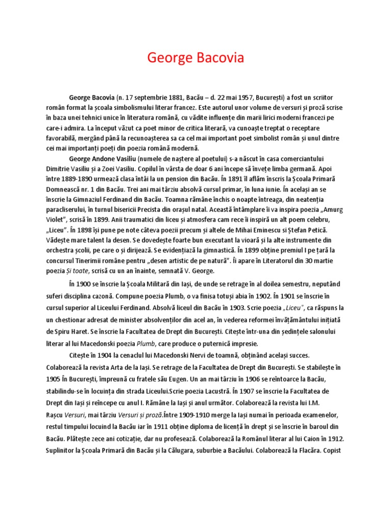 George Bacovia | PDF