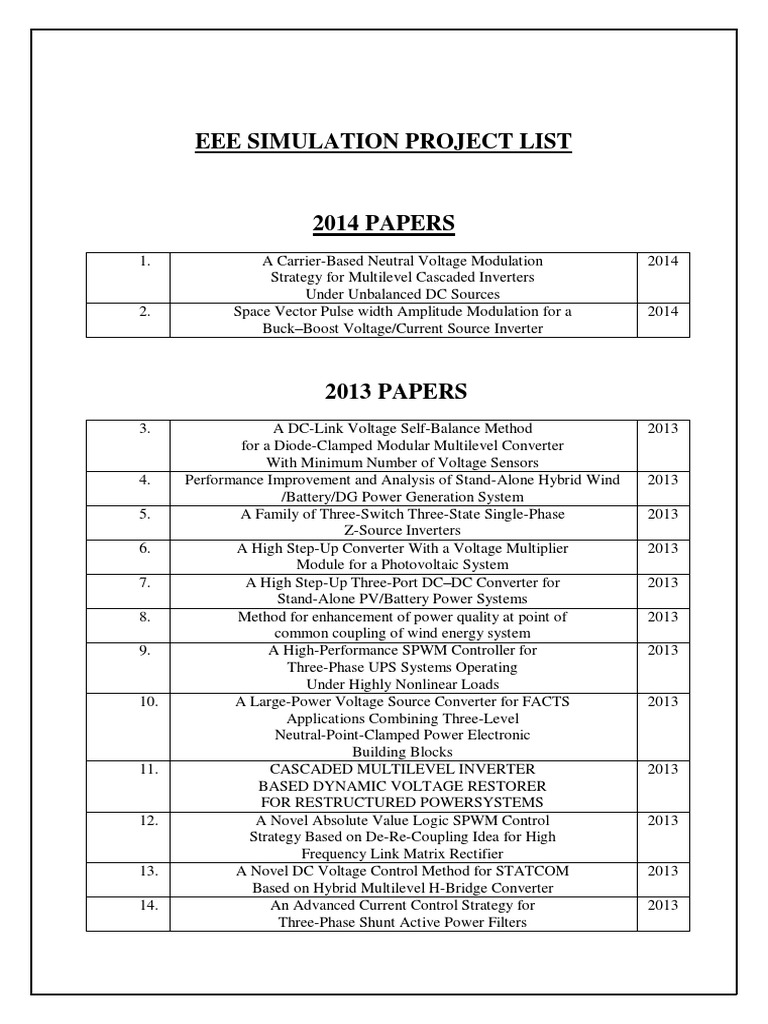 M.tech Project List | PDF | Power Inverter | Power Electronics