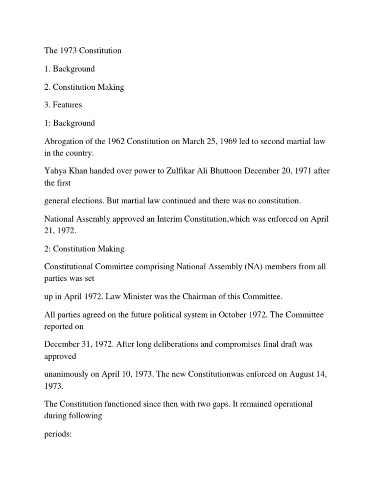 1973 Constitution of Pakistan | PDF | Parliament Of Pakistan | Supreme ...