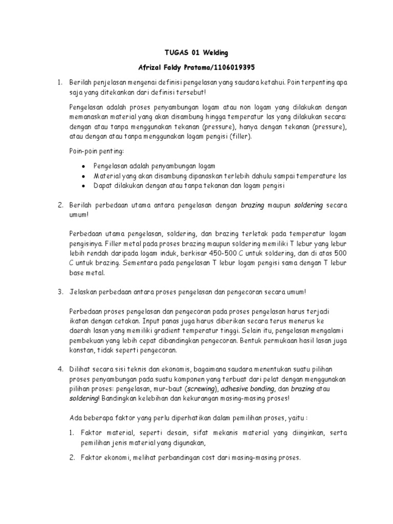 Tugas Welding 01 | PDF