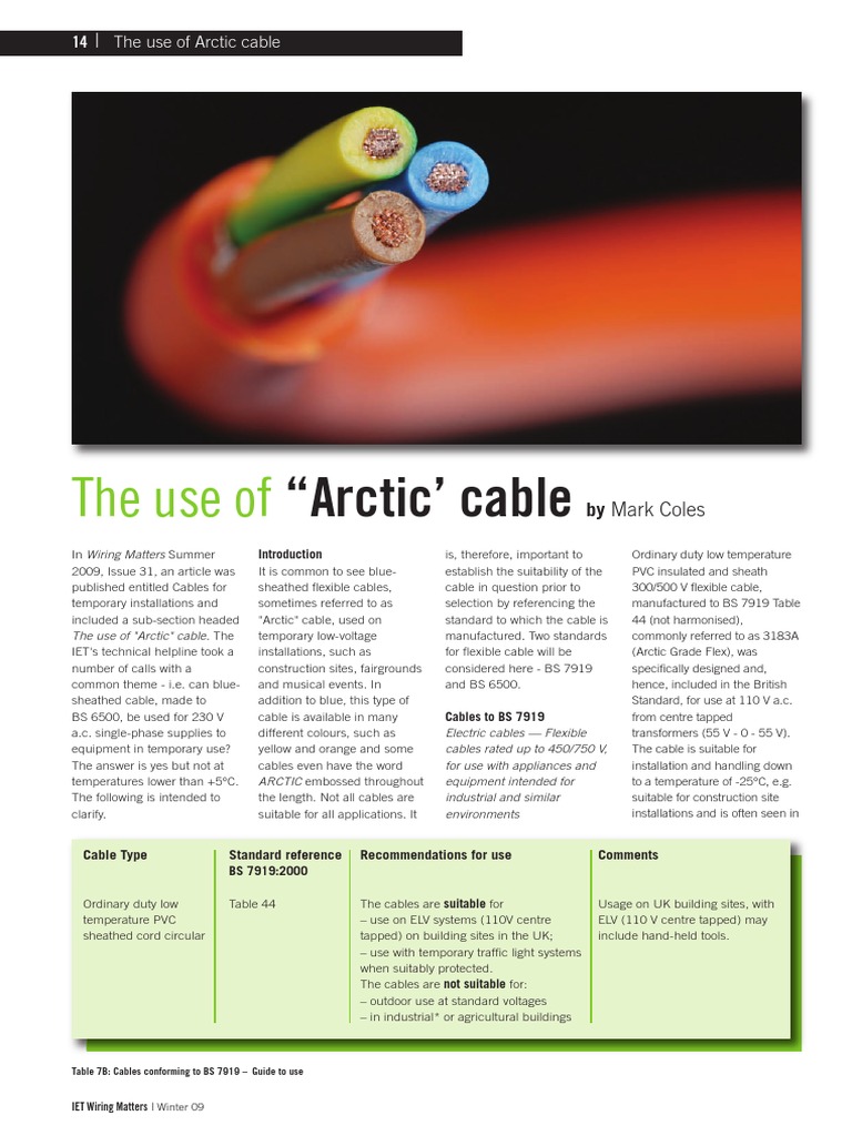 2009 33 Winter Wiring Matters Arctic Cables | PDF | Electrical Wiring ...