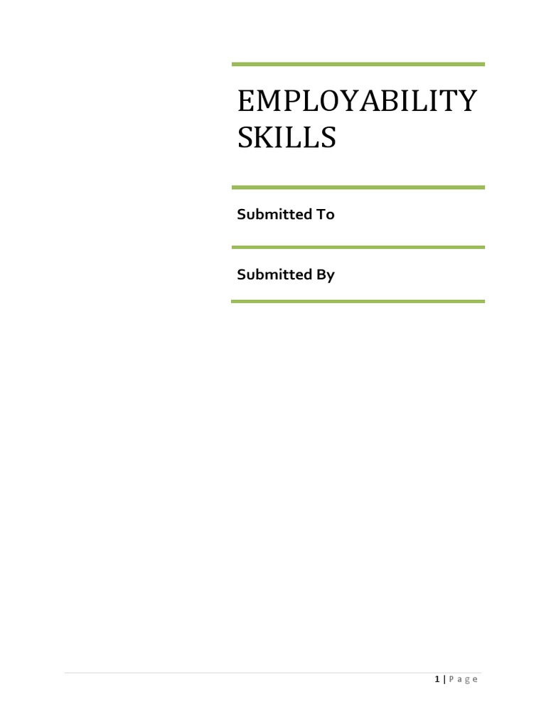 Employability Skills | PDF | Team Building | Norm (Social)