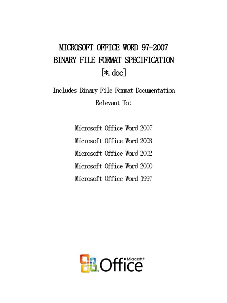 Word 97-2007 Binary File Format (Doc) Specification | Download Free PDF ...