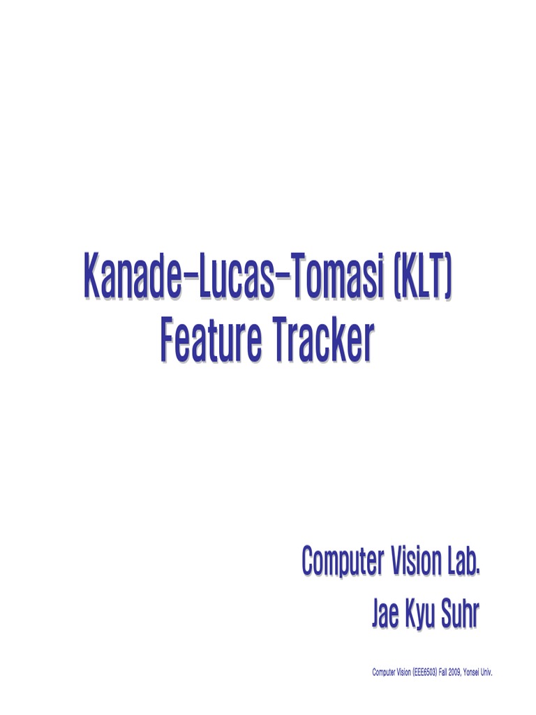 Kanade Lucas Tomasi Tracker | PDF | Computer Vision | Applied Mathematics