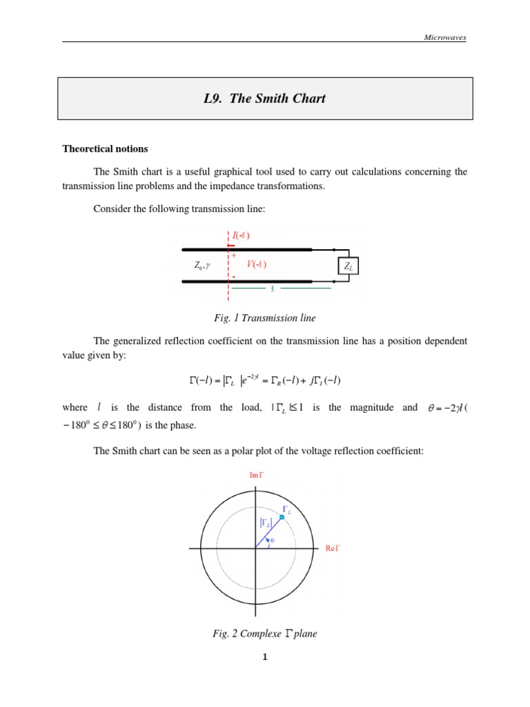 L9. The Smith Chart: Theoretical Notions | PDF | Telecommunications Engineering | Physical ...