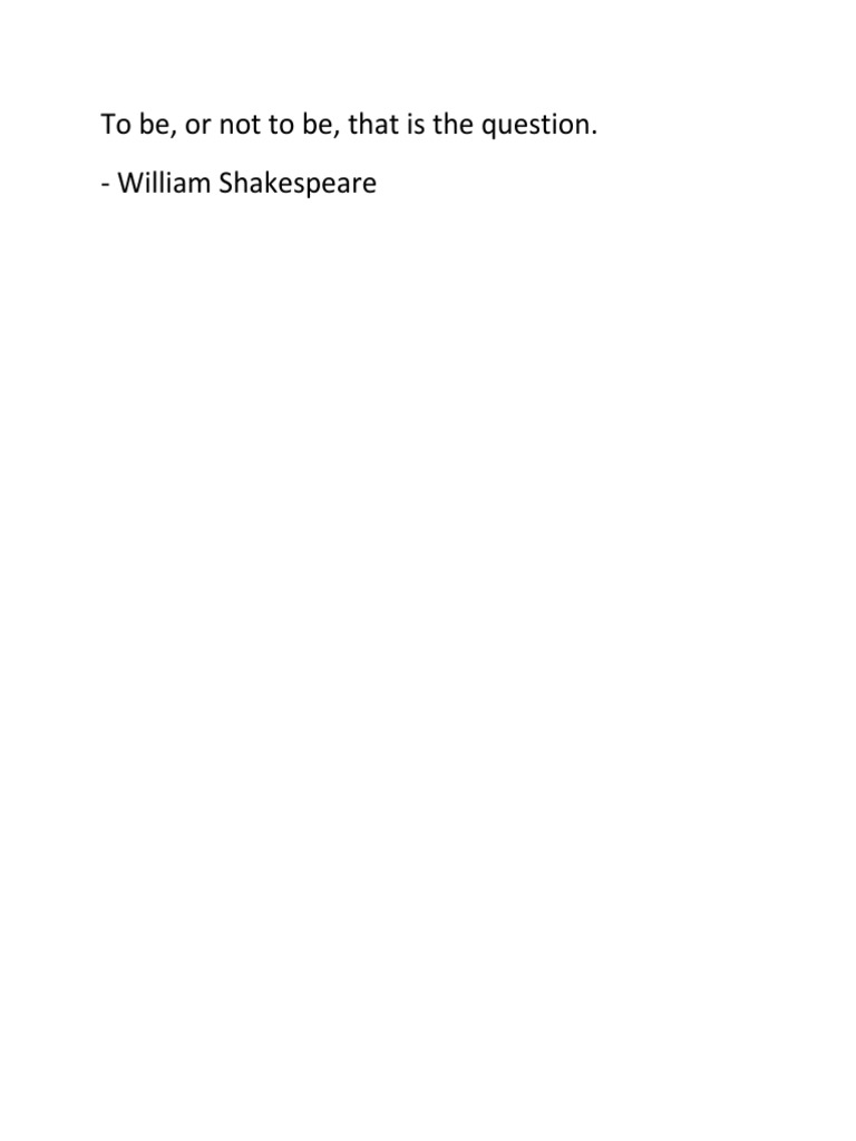 Shakespeare's "To Be or Not to Be" Analysis | PDF