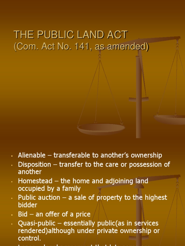 Commonwealth Act No 141 | Lease | Patent