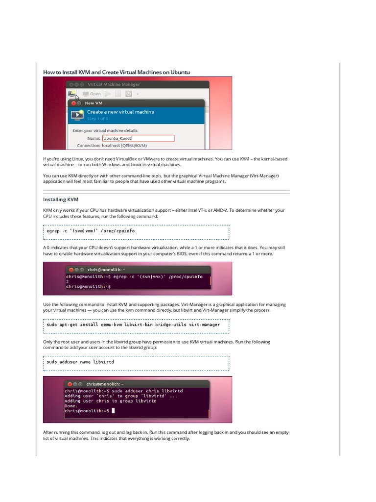 KVM Tutorial Best Guide | PDF | Virtual Machine | Operating System