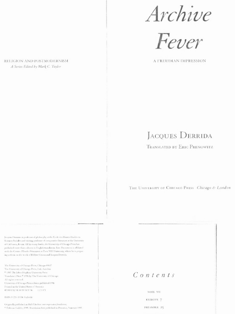 Archive Fever Pdf
