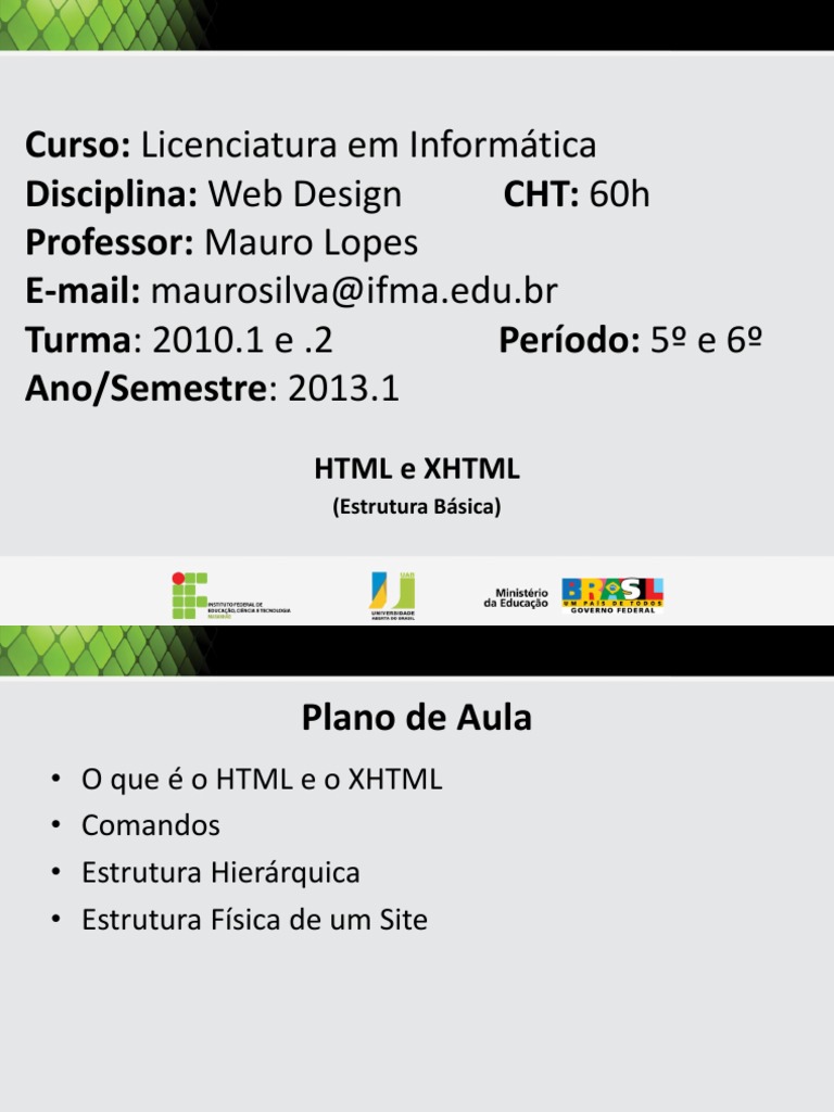 Estrutura Básica de HTML e XHTML: Comandos, Estrutura Hierárquica e ...