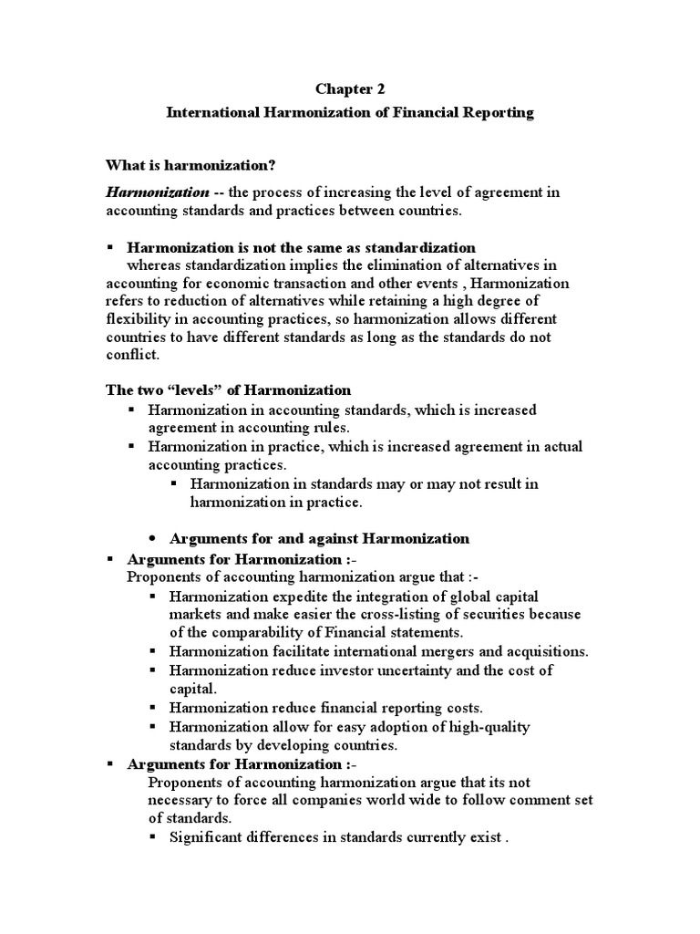Harmonization of International Accounting Standards | PDF | Financial ...