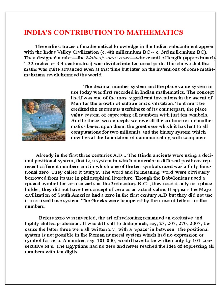 Indian Contributions | PDF | Pythagoras | Teaching Mathematics