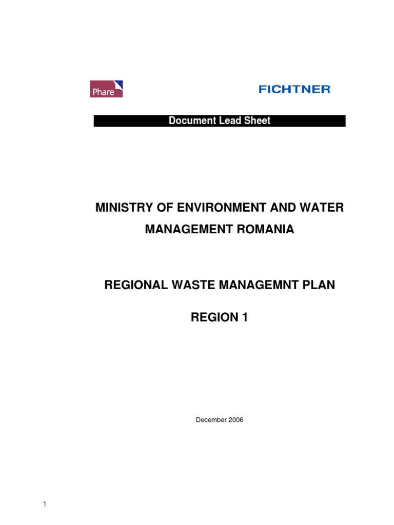 Ministry of Environment and Water Management Romania - Regional Waste ...