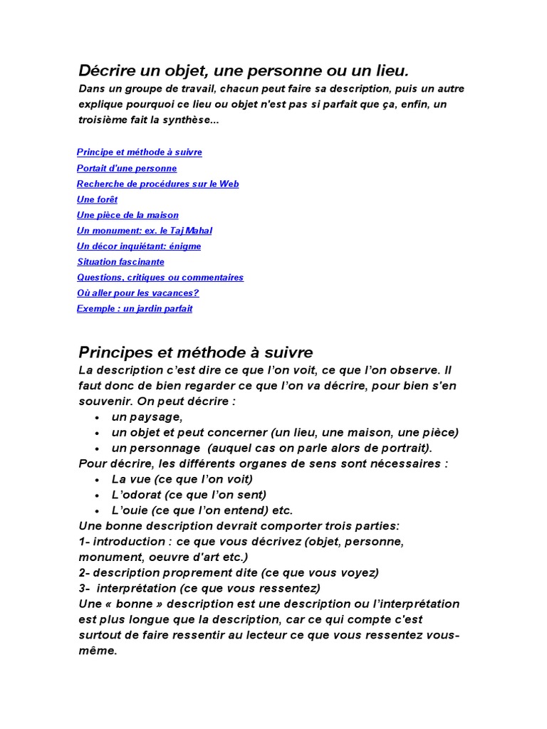 Décrire Un Objet | PDF