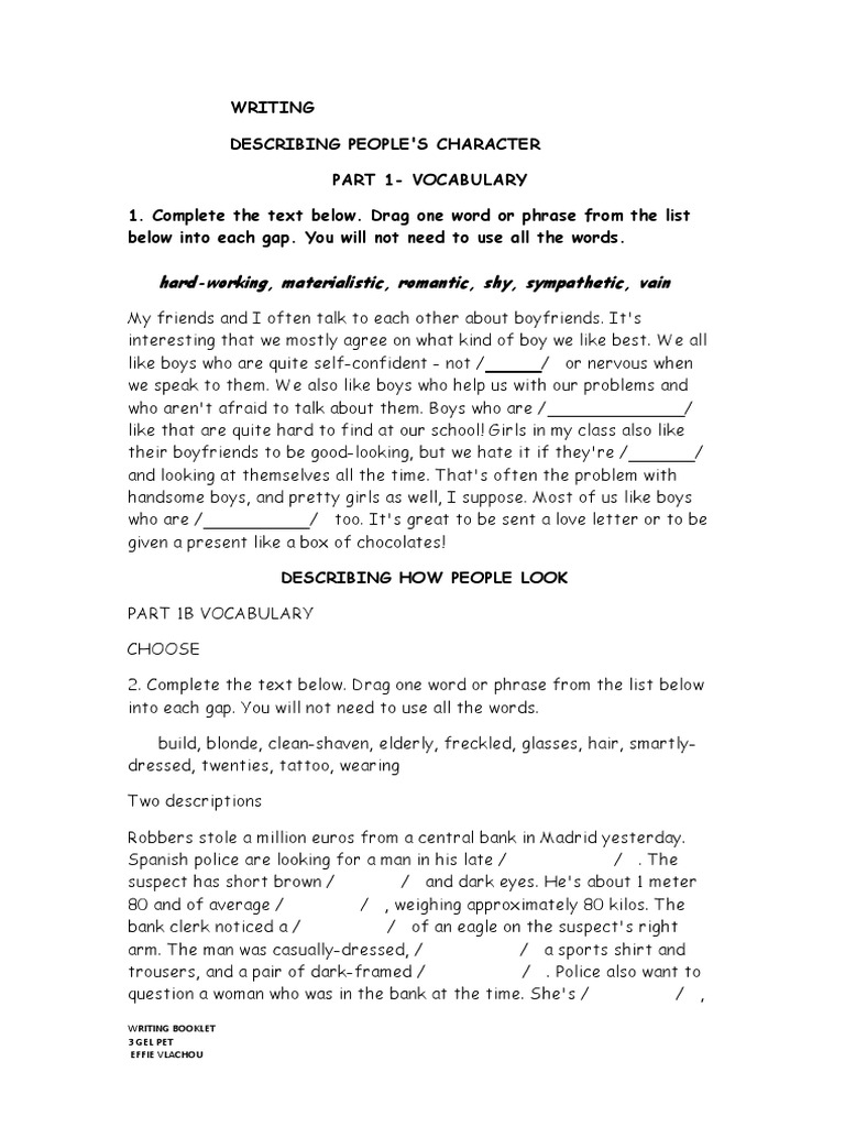 Writing Booklet | PDF | Clothing