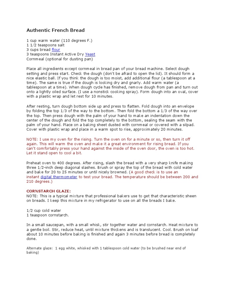 Authentic French Bread | PDF | Breads | Baked Goods