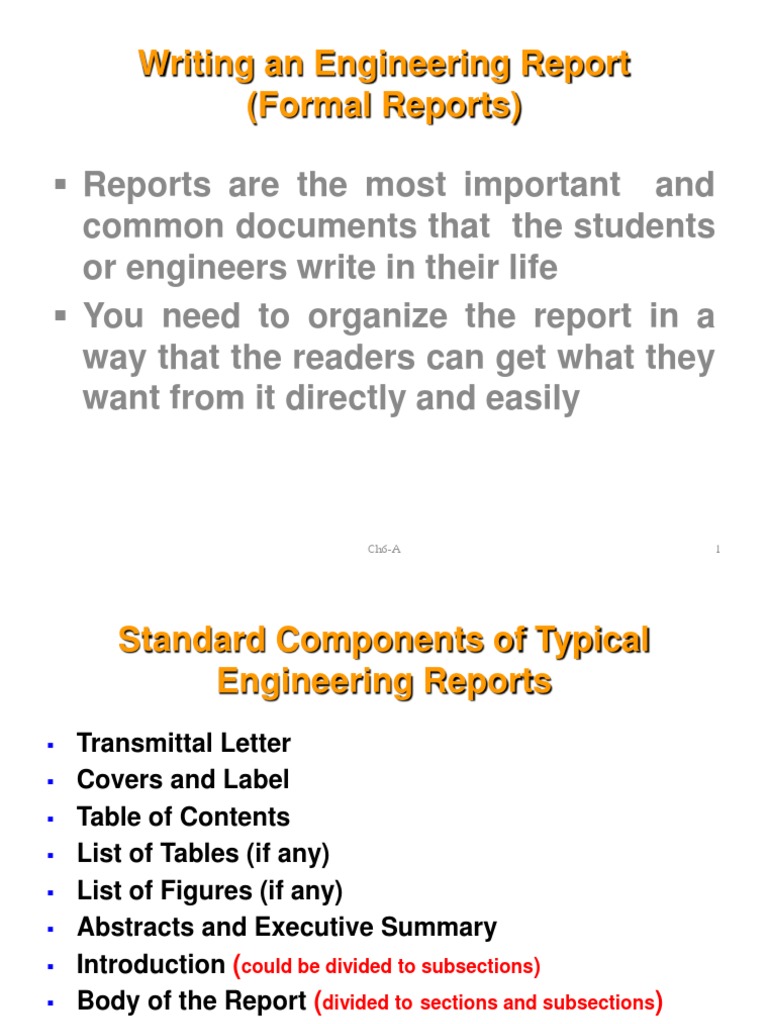 Ch6: Writing An Engineering Report | Download Free PDF | Abstract ...