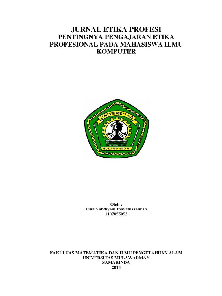 Jurnal Etika Profesi (Lina Yahdiyani.I) (1107055052) | PDF