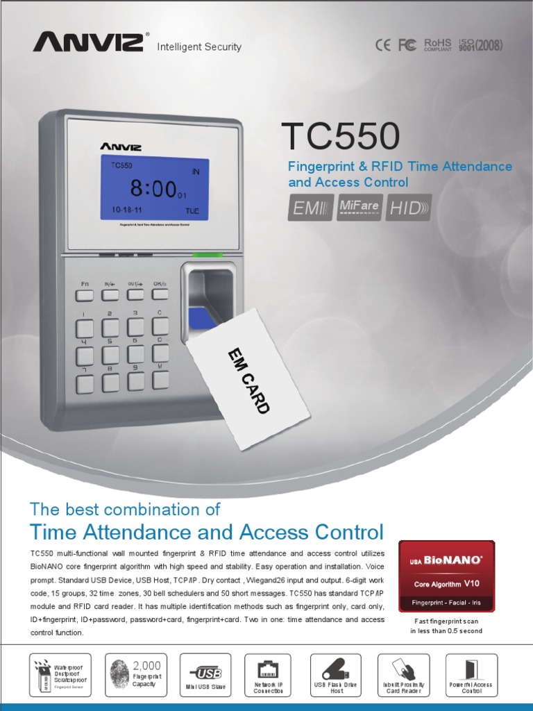 TC550 Catalogue en | PDF | Access Control | Usb