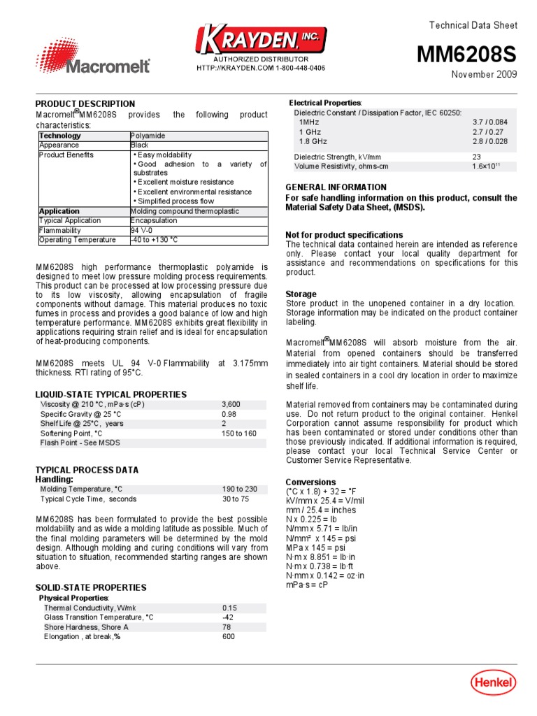 Henk Multicore Macromelt Mm6208s Tds | Viscosity | Trademark