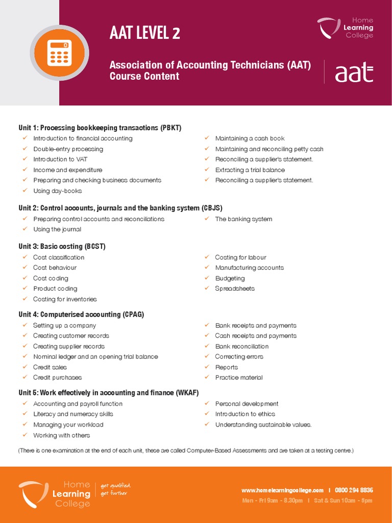 CoursCourse Content AAT Level 2e Content AAT Level 2 | PDF