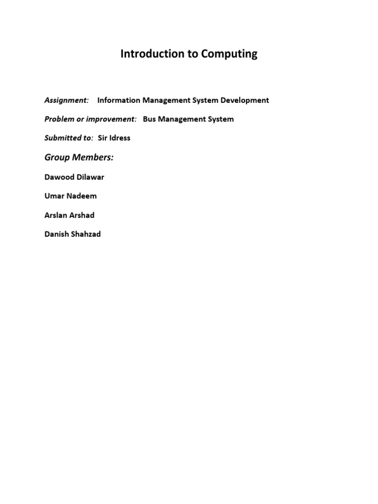 Bus Management System Problem Statement | PDF | Bus | Ticket (Admission)