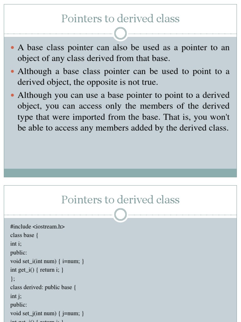 BASE POINTERS ACCESS DERIVED OBJECTS | PDF | Method (Computer ...
