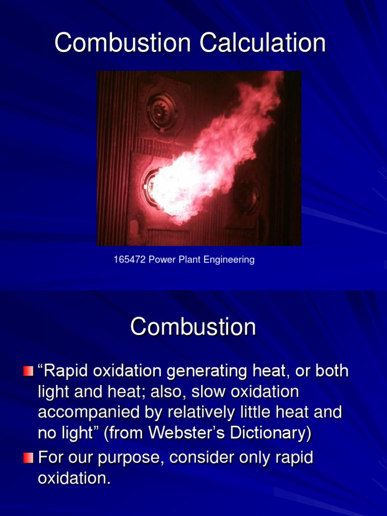 Combustion Calculation: 165472 Power Plant Engineering | PDF ...
