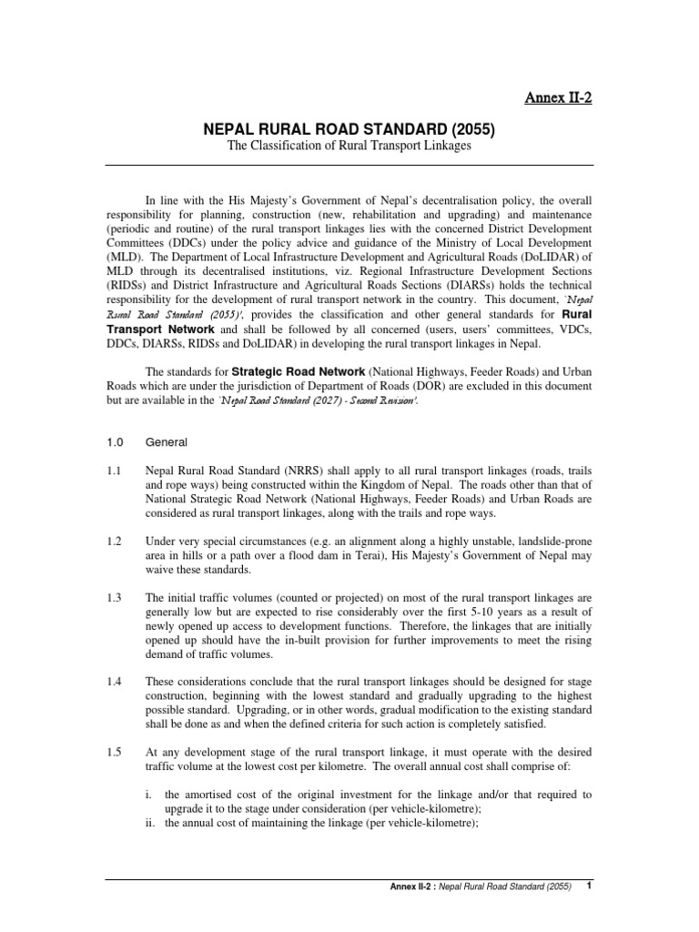 Rural Road Standard | PDF | Traffic | Road