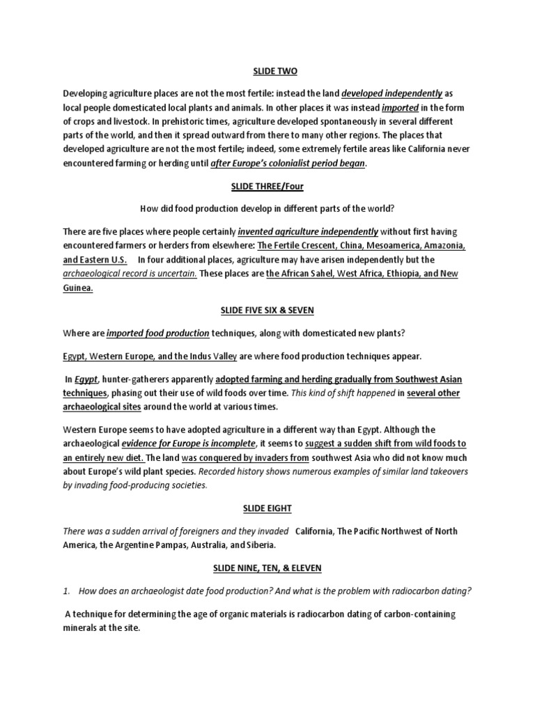 Presentation Notes | PDF | Archaeology | Domestication