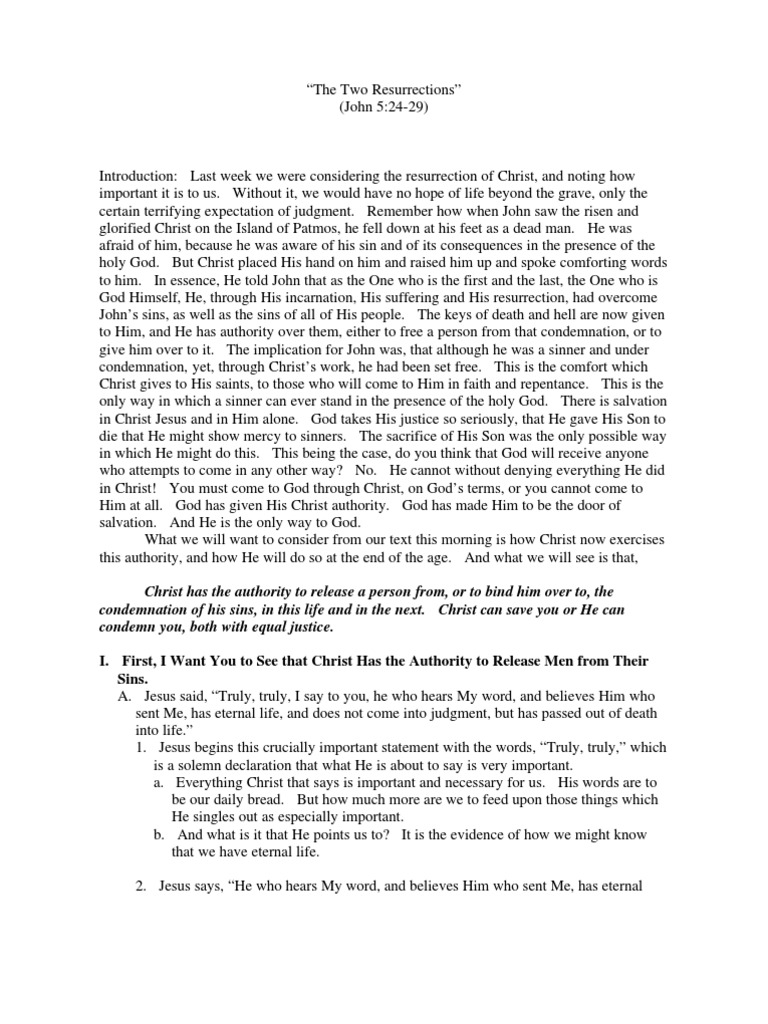 The Two Resurrections | PDF | Eternal Life (Christianity) | Last Judgment