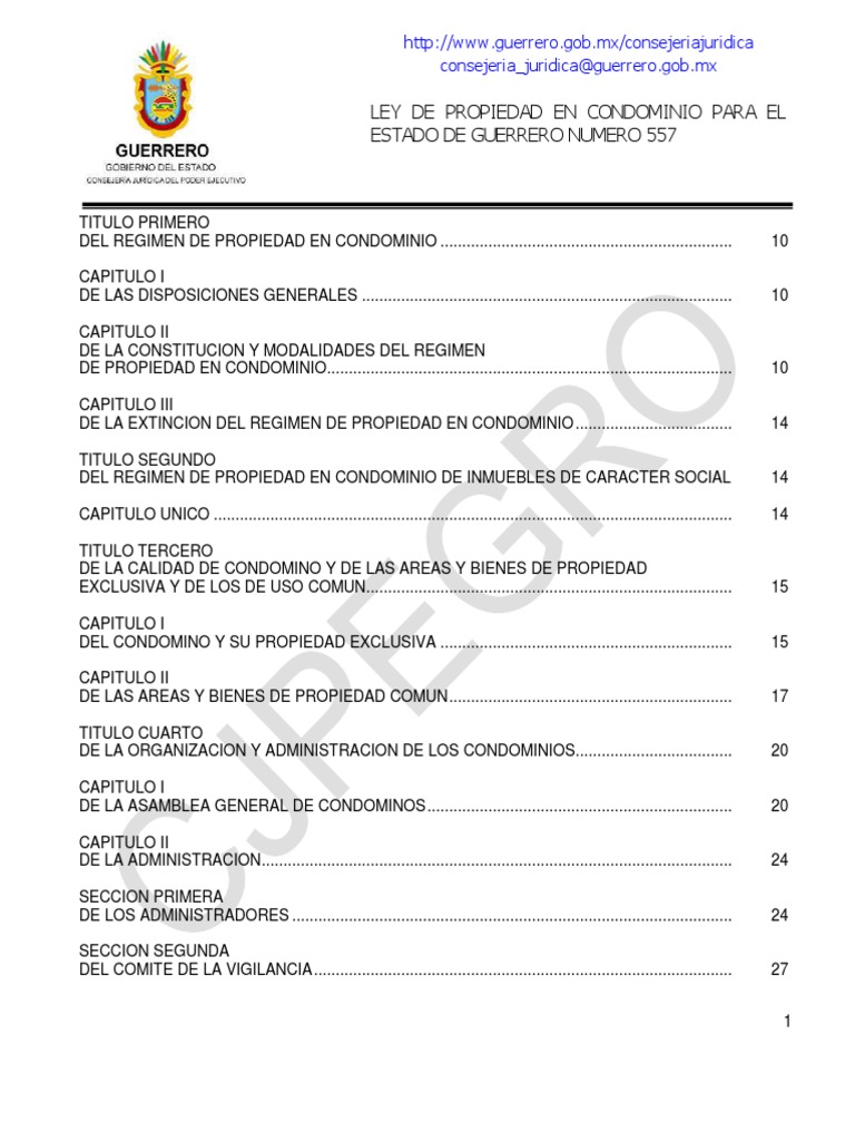 Ley Condominal Df Descargar Gratis Pdf Condominio Propiedad