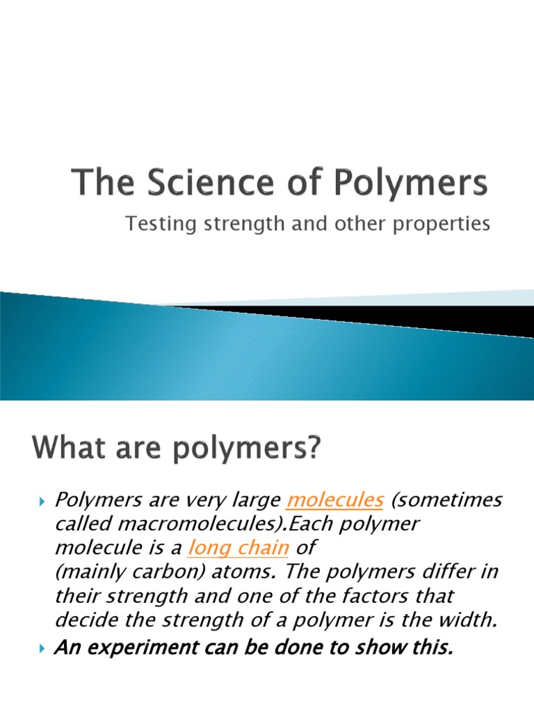 The Science of Polymers - Fun Experiments | PDF