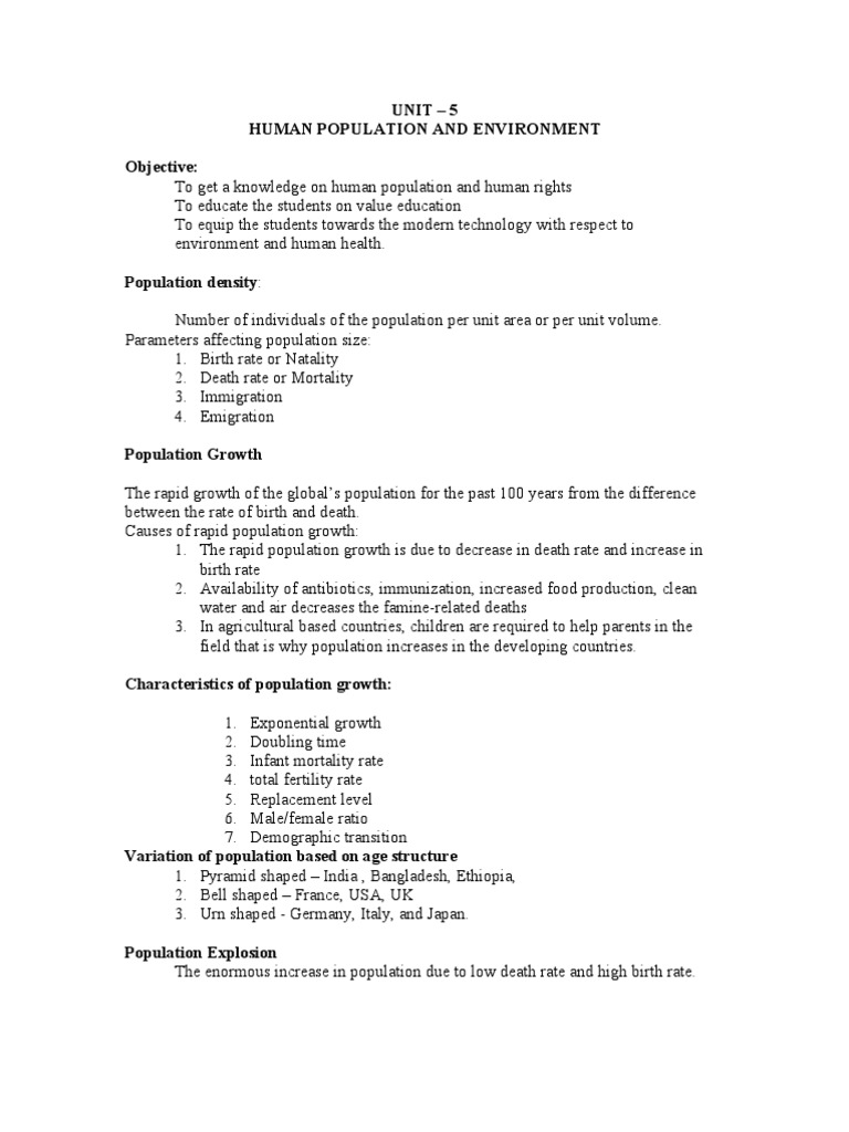 Human Population and Environmental Impact | PDF | Population Growth ...
