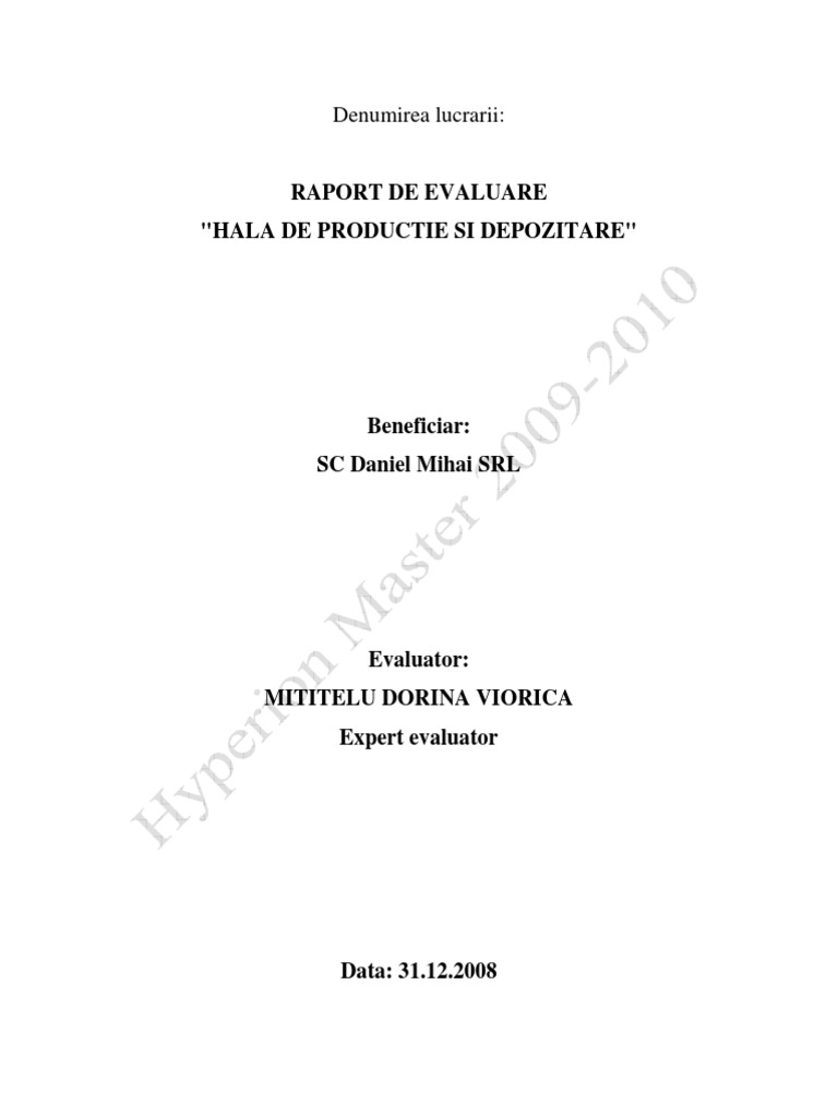 Model - Raport de Evaluare | PDF
