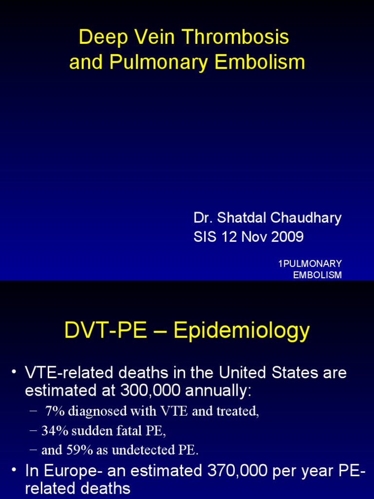 DVT Pulmonary Embolism | PDF | Thrombosis | Cardiovascular System