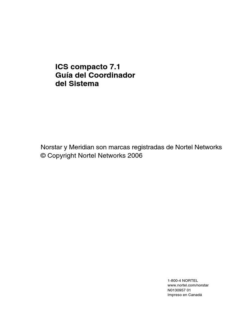 Manual Programacion Central Nortel | PDF | Teléfono | Auriculares