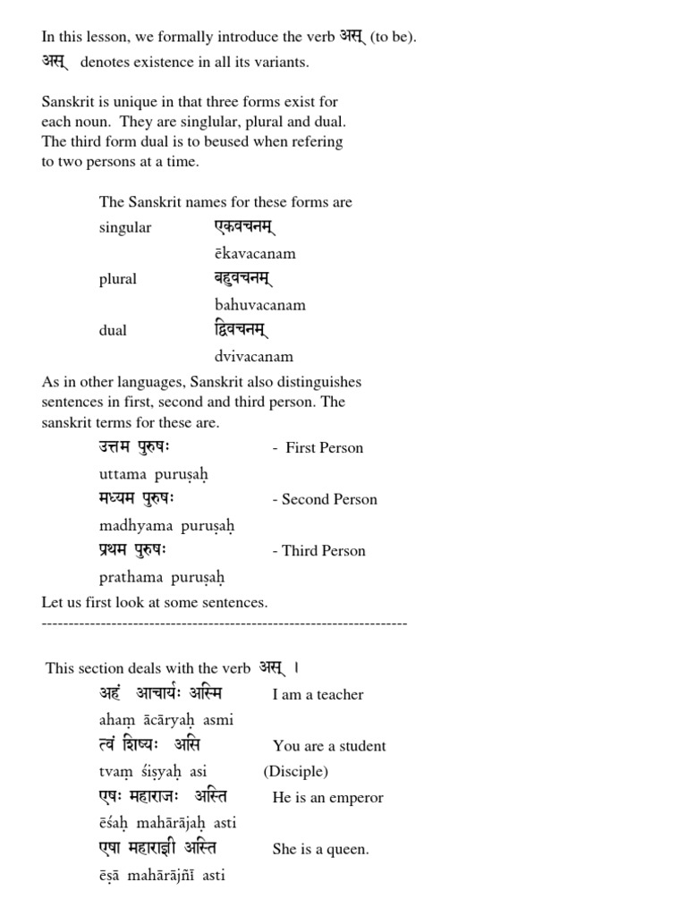 Learn Sanskrit - Lesson 2 | PDF