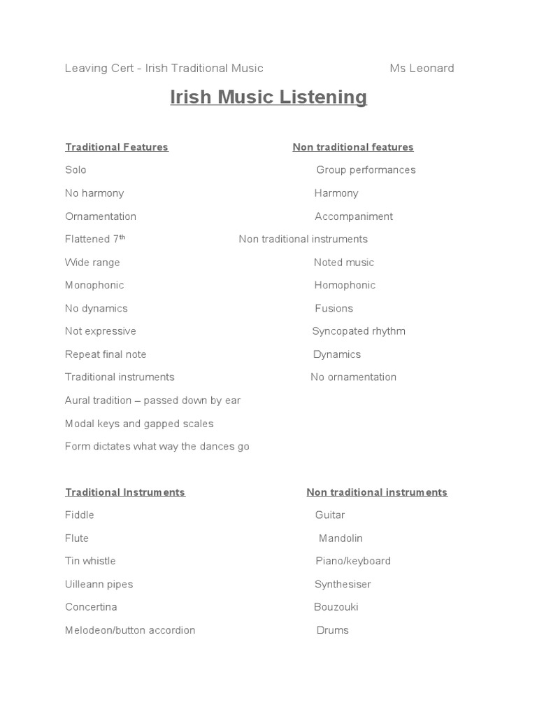Irish Music Notes | PDF | Folk Music Of Ireland | Classical Music