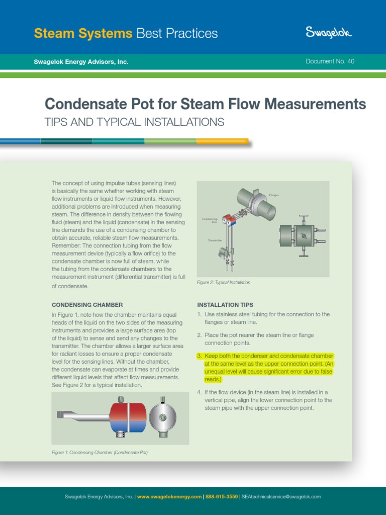 Condensate Pot For Steam Applications - Swagelok Energy Advisors, Inc ...
