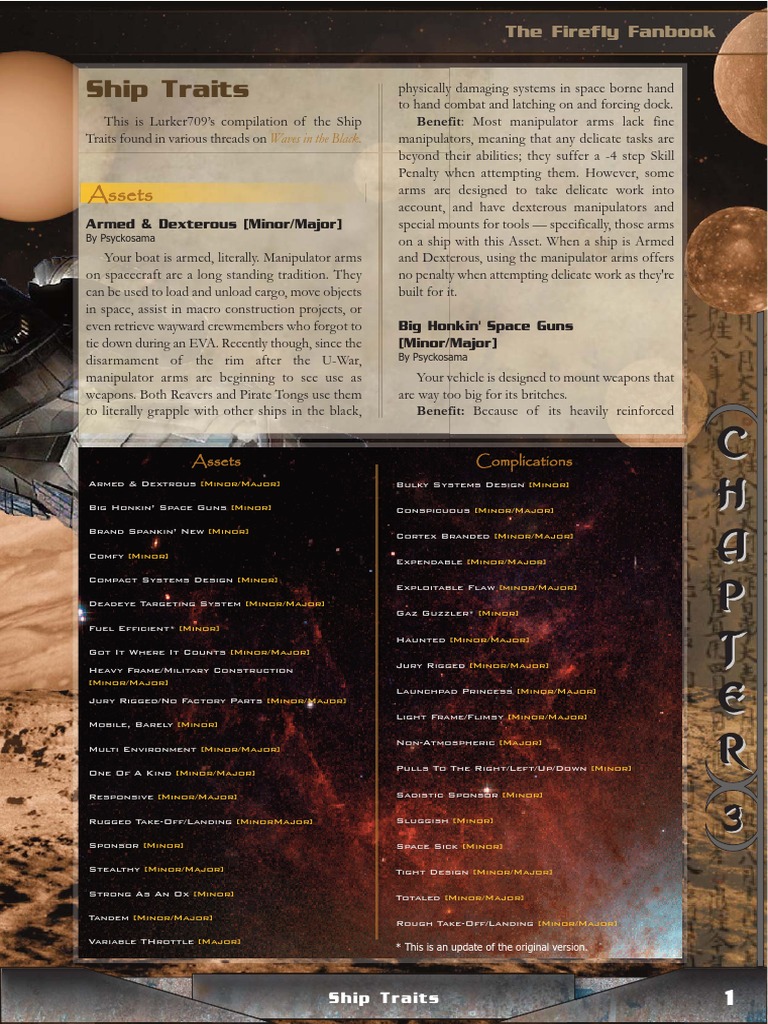 Serenity Ship Traits | PDF | Interplanetary Spaceflight | Containerization