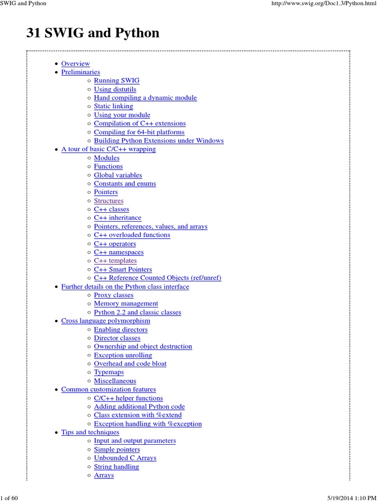 Swig And Python Pdf C Pointer Computer Programming
