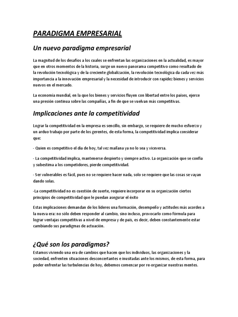 Paradigma Empresarial | PDF | Paradigma | Science
