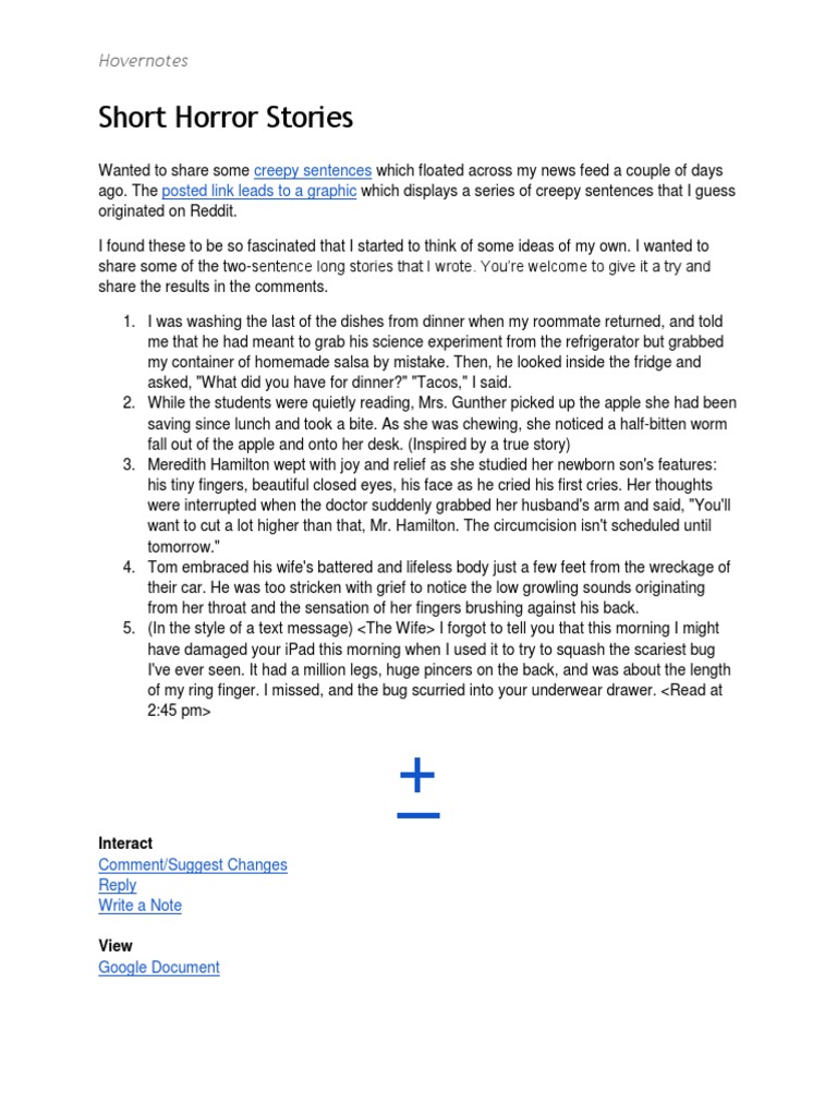 Short Horror Stories | PDF