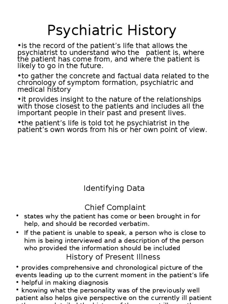 History Taking | PDF | Psychiatry | Neuroscience