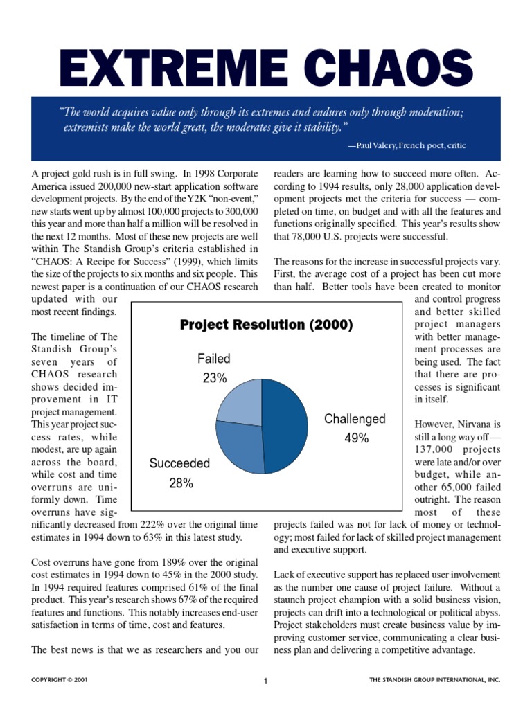 Standish Group - Extreme Chaos 2001 | PDF | Project Management | Web ...